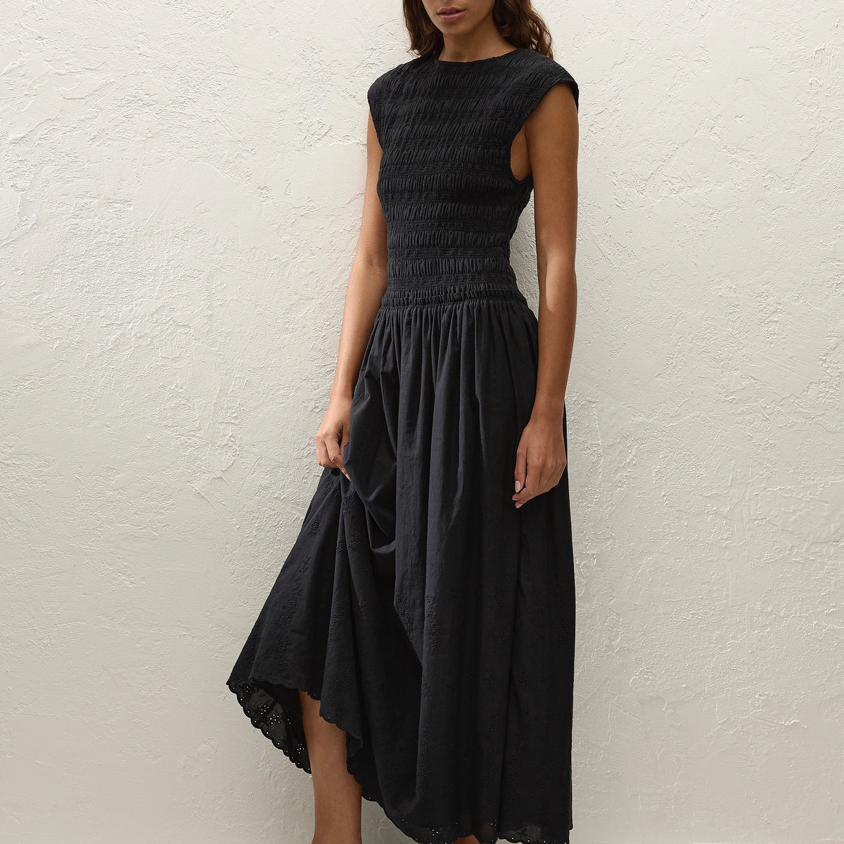 Flavia Maxi Dress Julyeta Broderie Black - Faithfull the Brand AU