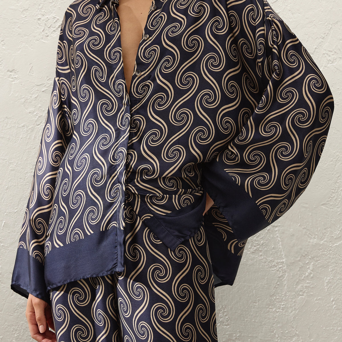Cora Shirt Juanita Swirl Indigo - Faithfull the Brand AU