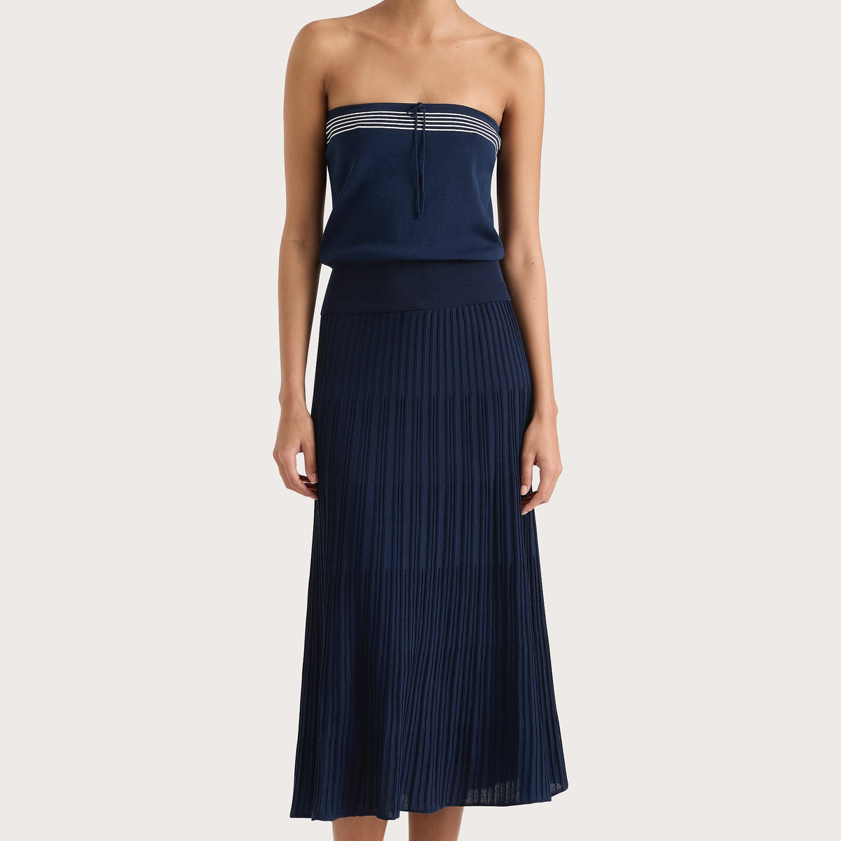 Citara Drawstring Midi Skirt Navy - Faithfull the Brand AU