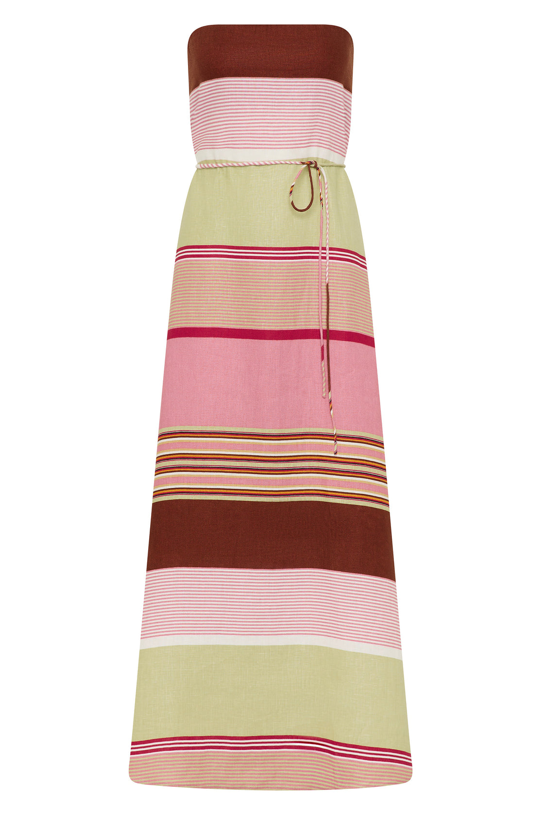 Yolina Maxi Dress Barragan Stripe Dusty Mauve - Faithfull the Brand AU